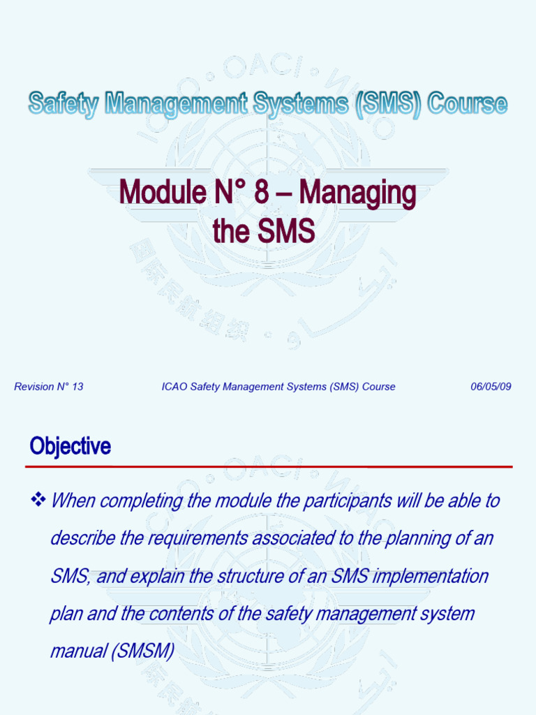Icao SMS M 08 - SMS | PDF | Risk | Risk Management