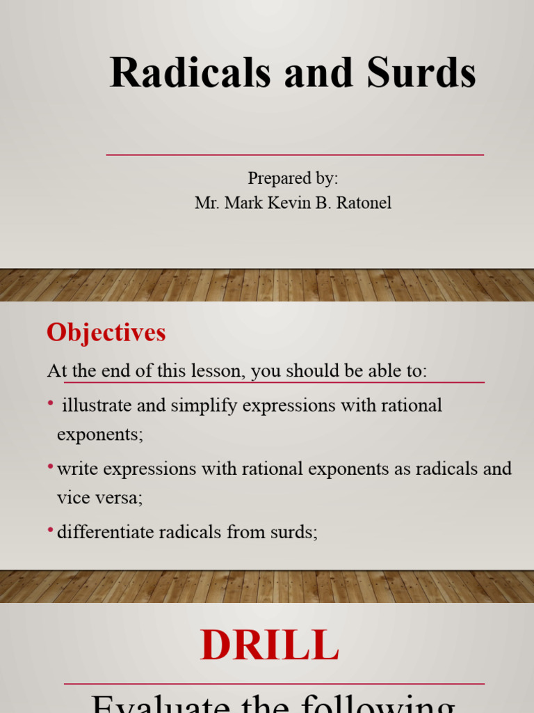 3 Radicals and Surds | PDF | Equations | Multiplication