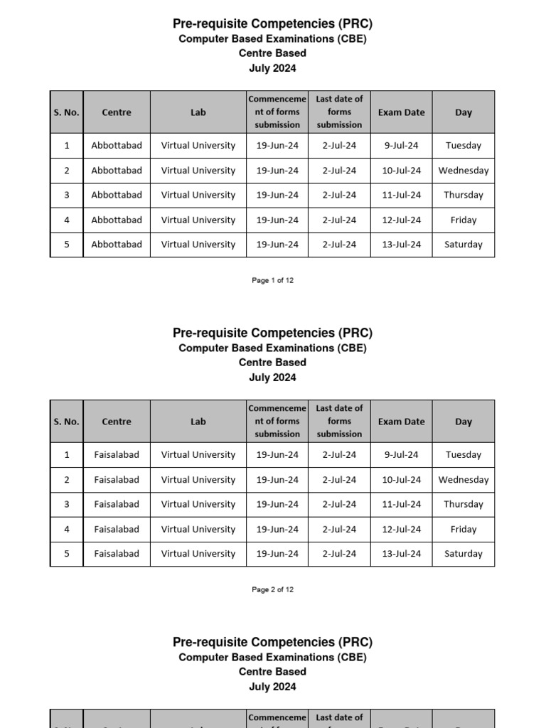 PRC Exam Schedule July 2024 | PDF
