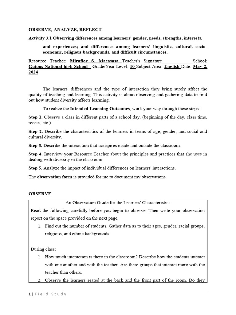 FS 1 Episode 3 Degan | PDF | Differentiated Instruction | Learning