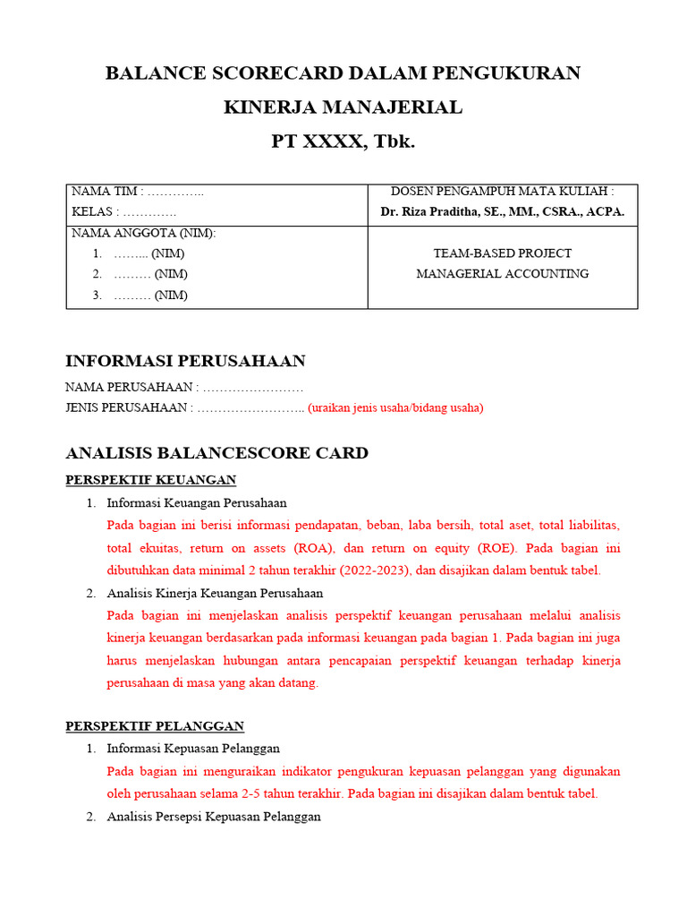 Balance Scorecard Dalam Pengukuran Kinerja Manajerial | PDF
