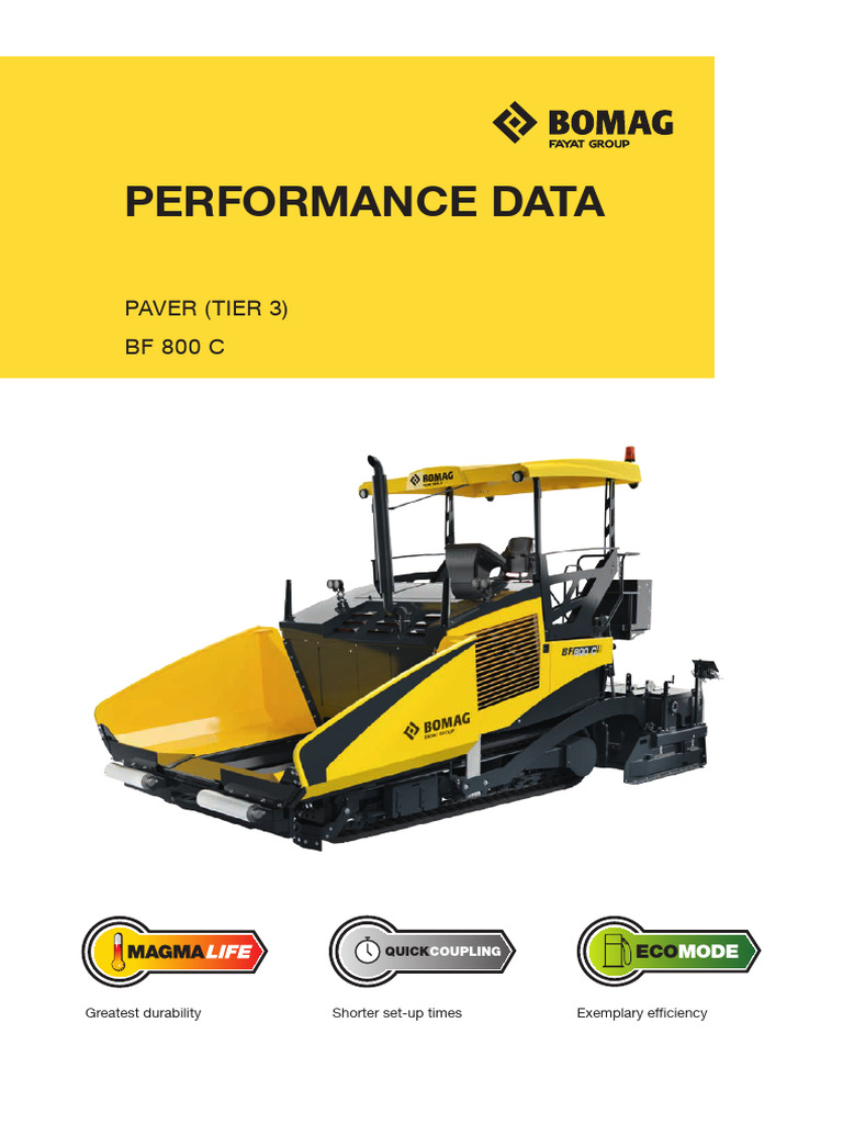 BOMAG BF 800 C Paver Specifications | PDF