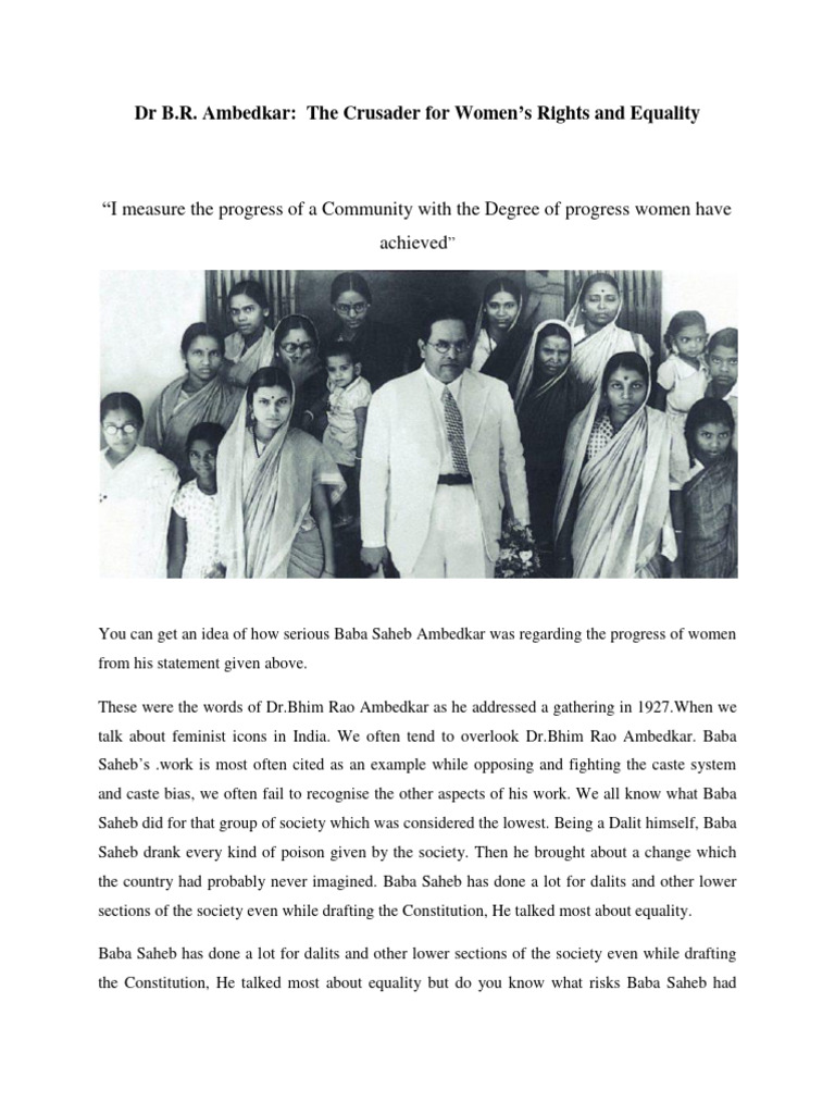 Baba Saheb Ambedkar | PDF | Dalit | Gender Studies