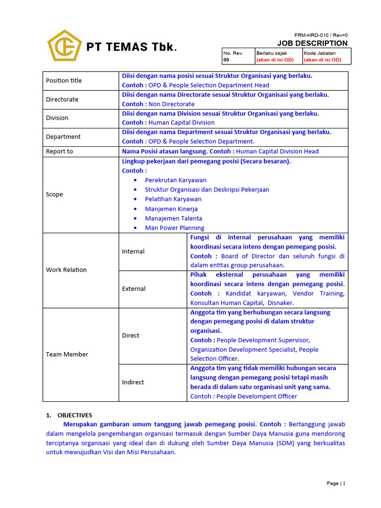 (2024) FORMAT JOBDESC - Share To User | PDF