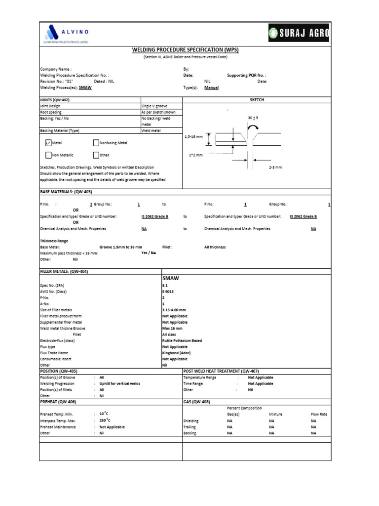 WPS 1 | PDF | Welding | Construction