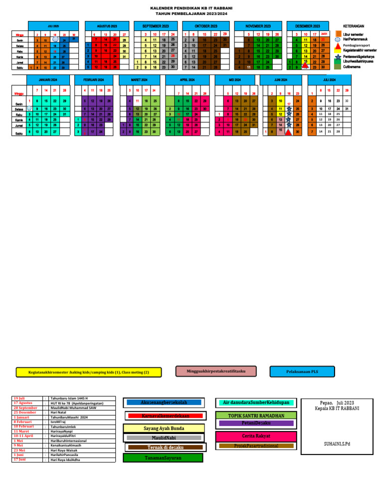 Kalender Pendidikan TK 2023-2024 | PDF