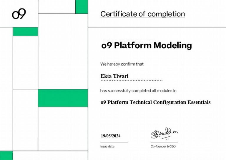 Certification O9 Platform Technical Configuration Essentials EktaTiwari ...