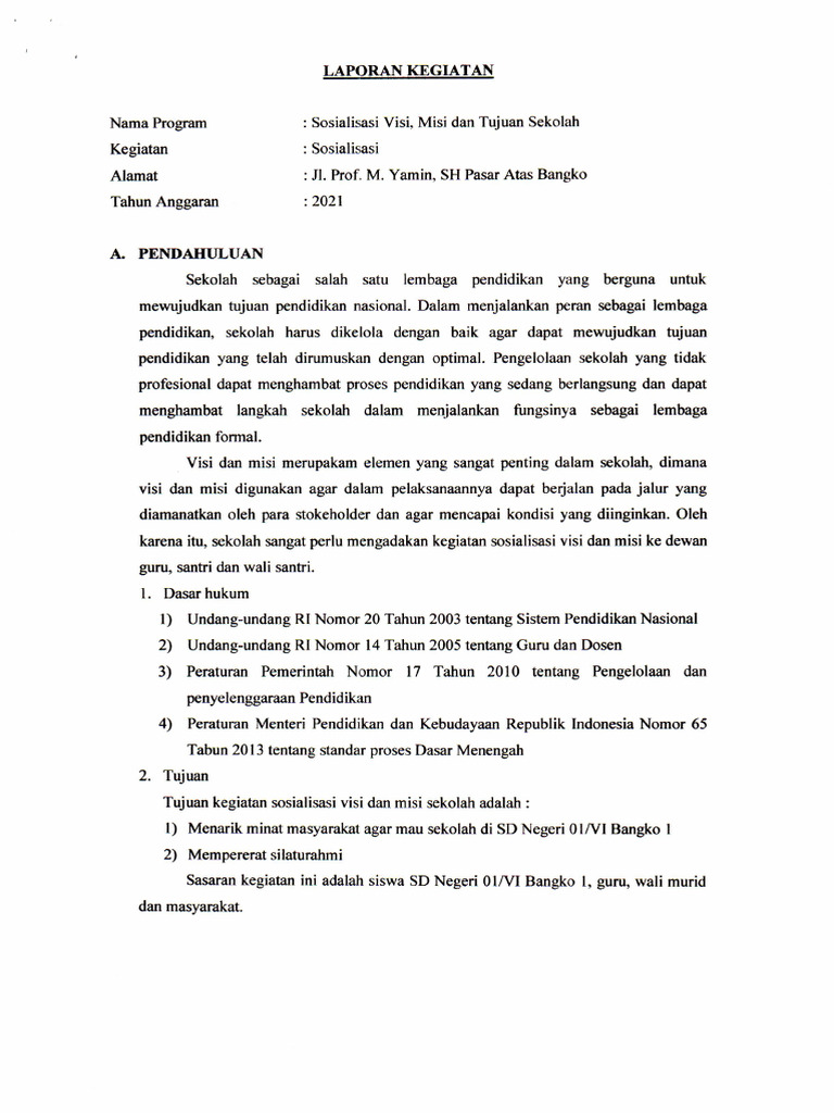 LAPORAN KEGIATAN | PDF