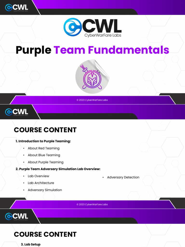 Purple Teaming Fundamentals Course | PDF | Security | Computer Security