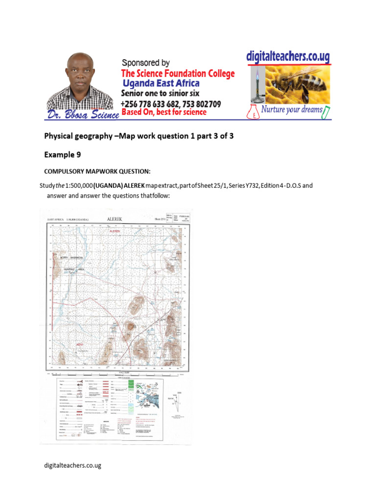 Uganda Mapwork Geography Guide | PDF | Drainage Basin | Map