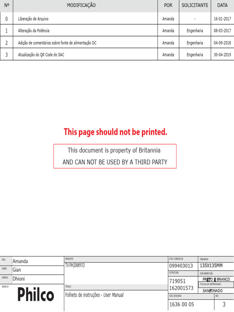 Manual TV Philco 20" ph20m91d Led HD | PDF | HDMI | Televisão digital