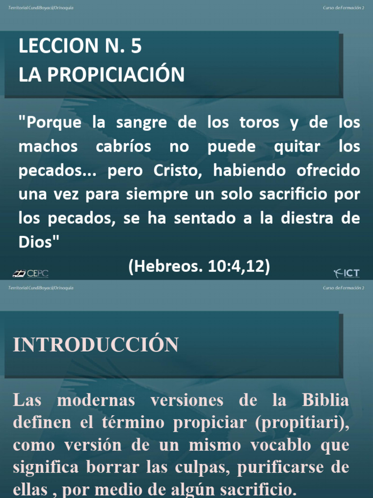 LECCIÓN 6 La Propiciación | PDF | Libro de levítico | Pecado