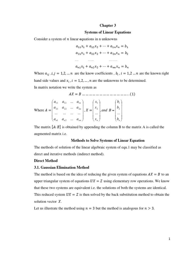 Gaussian Elimination & Gauss-Jordan Methods | PDF | Mathematics Of Computing | Mathematical Concepts