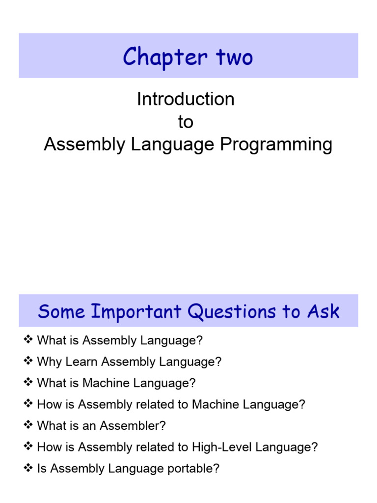 CH 2 | PDF | Assembly Language | Reserved Word