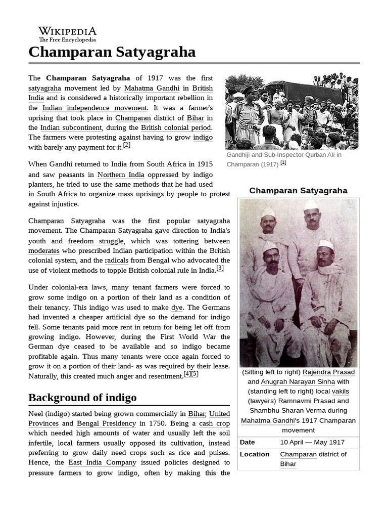 Champaran Satyagraha | PDF | Indian Nationalism | Indian Independence ...