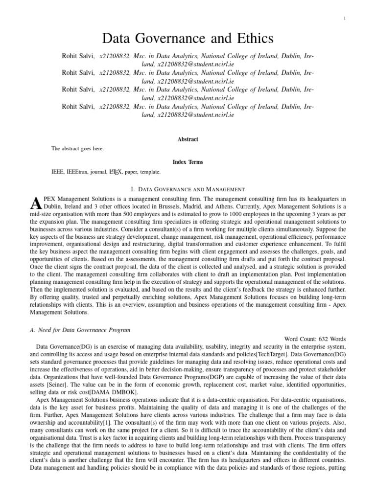 Data Governance Ethics Download Free Pdf Governance Consultant