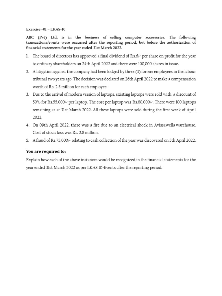 LKAS - 10 Exercise | PDF | Depreciation | Expense