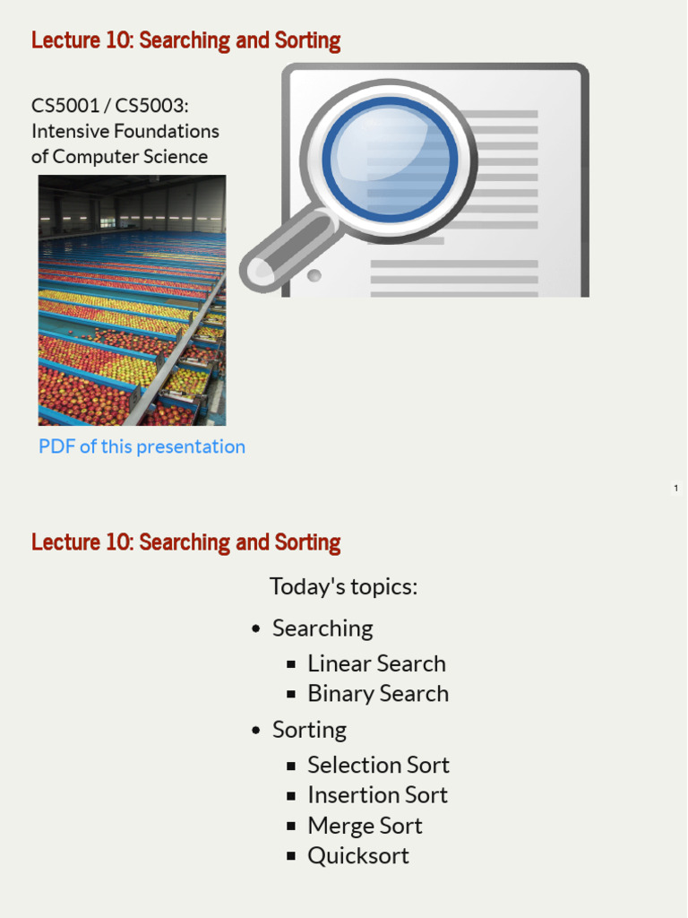 Searching & Sorting | PDF | Computer Programming | Algorithms And Data ... Searching & Sorting | PDF | Computer Programming | Algorithms And Data ...
