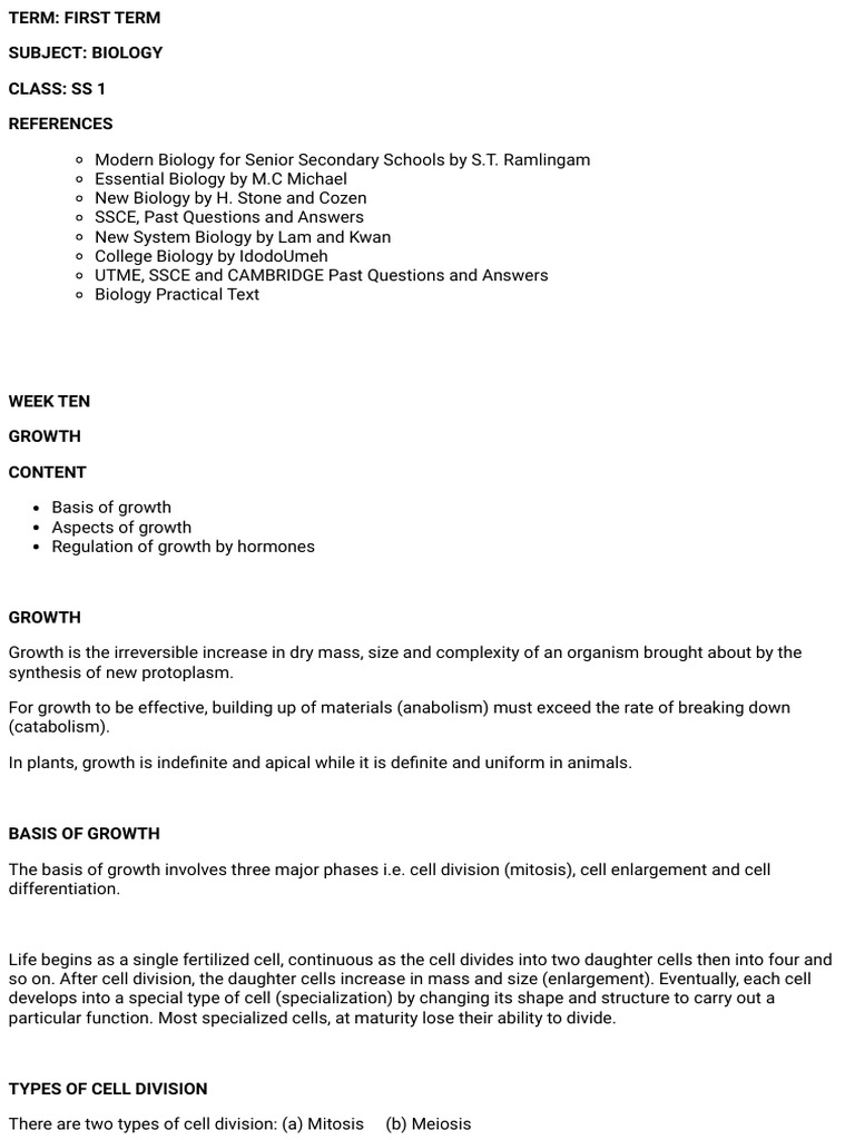 Growth | Download Free PDF | Mitosis | Cell Growth