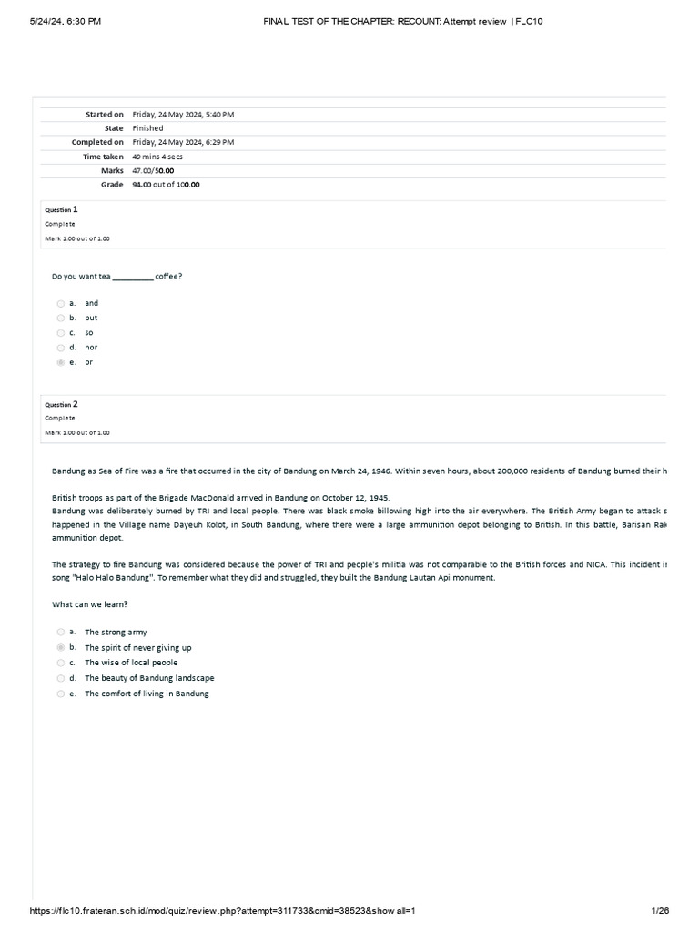 Final Test: Recount Chapter Review | PDF | Politics Of Indonesia ...