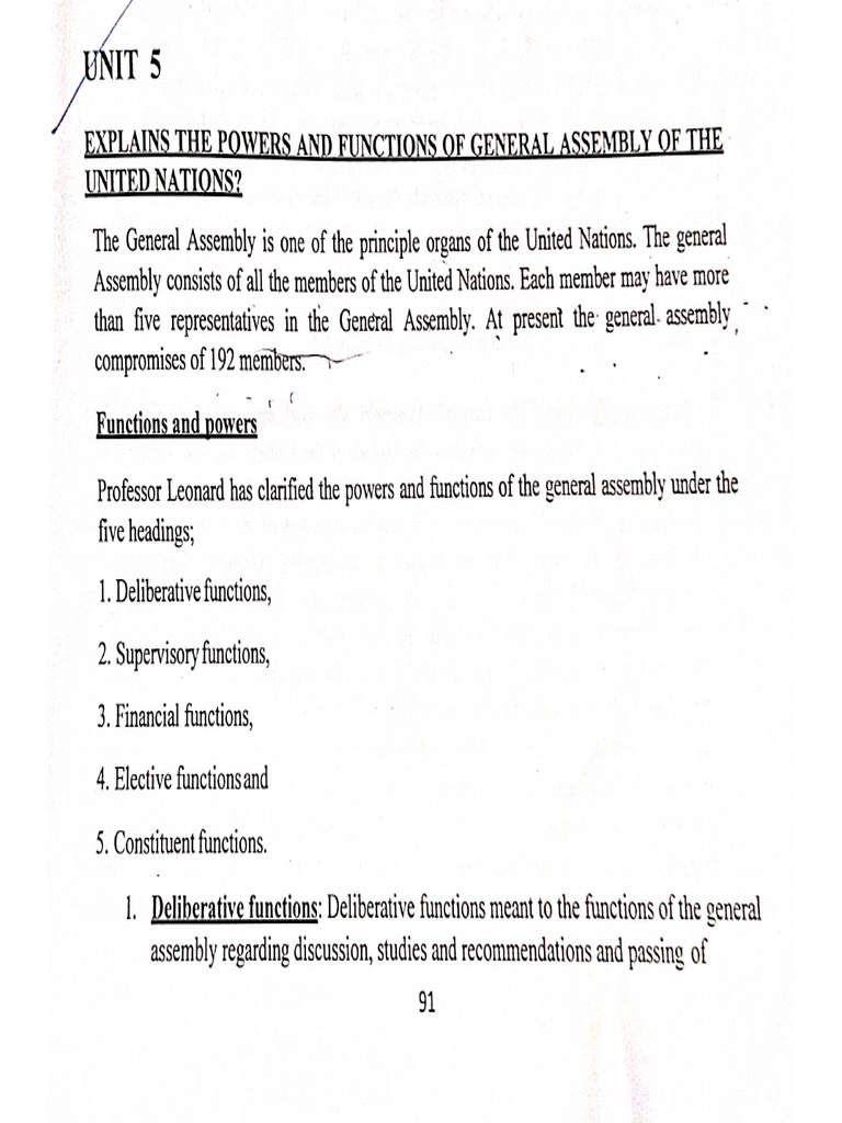 Functions of General Assembly | PDF