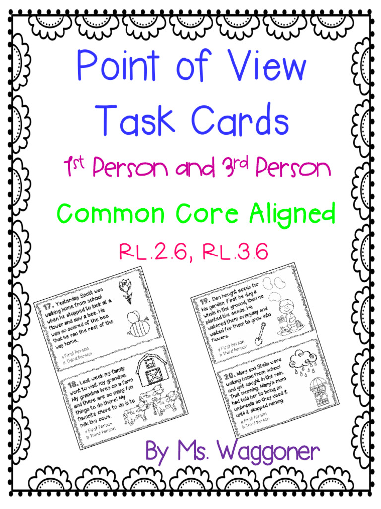 Point of View Task Cards: 1 Person and 3 Person | PDF
