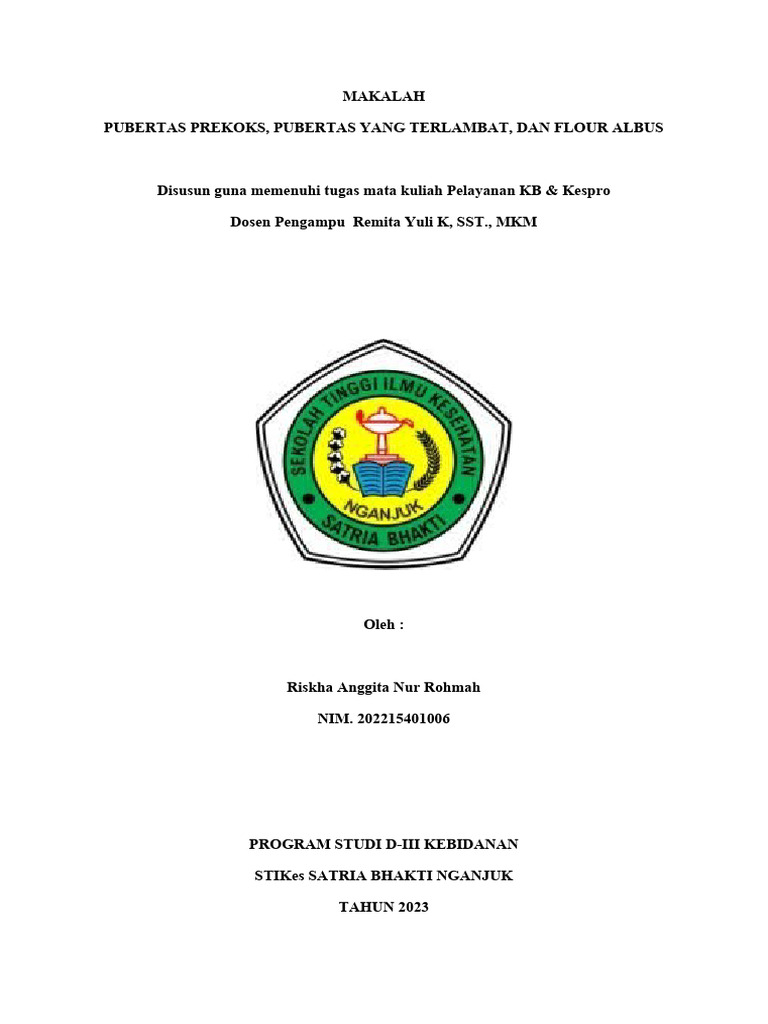 Pubertas Dini dan Terlambat: Solusi | PDF