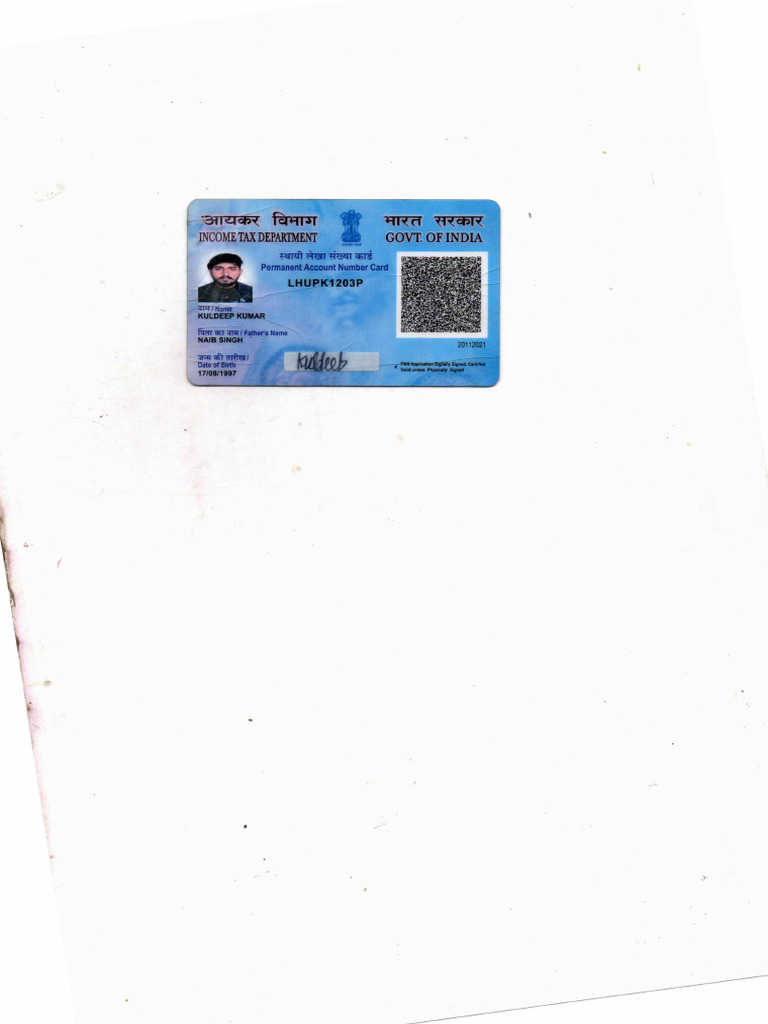 Kuldeep Pan Card | PDF