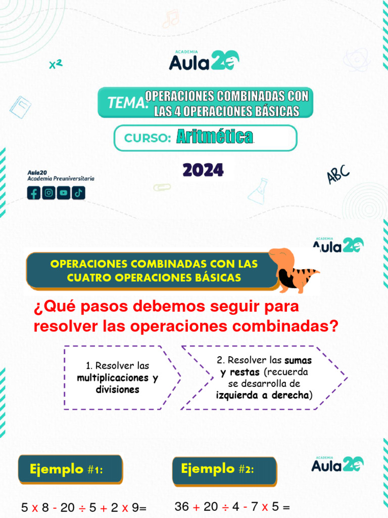 Operaciones Combinadas Con Las Cuatro Operaciones Básicas | PDF