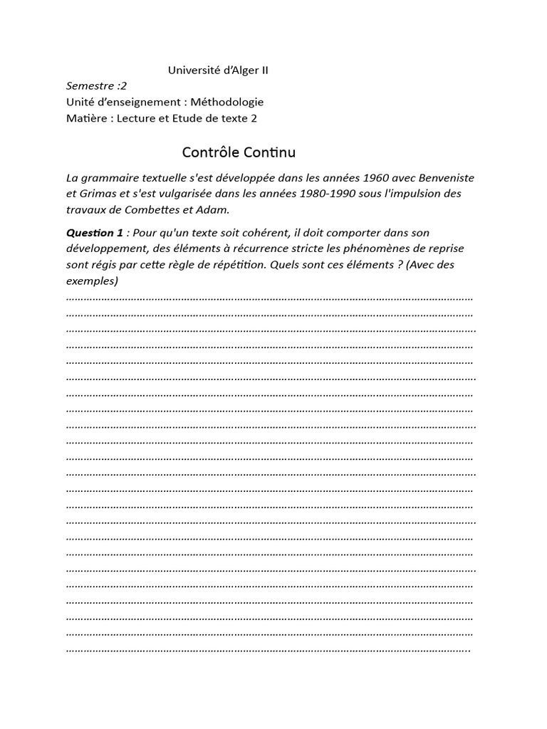 Controle Continu | PDF