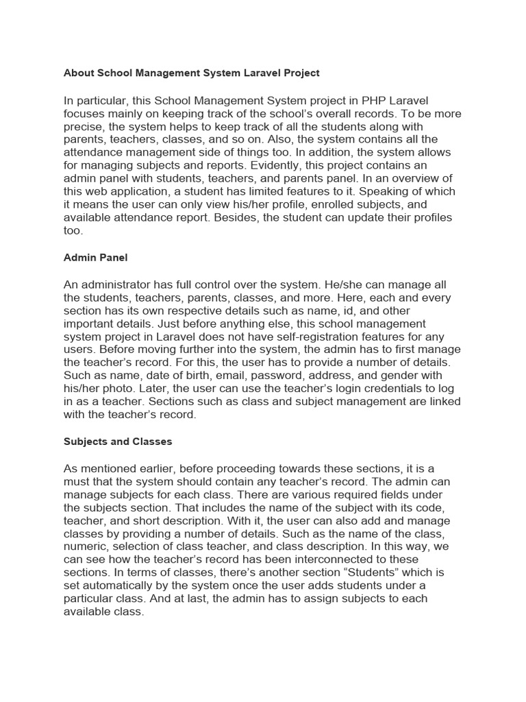 School Management System | PDF | User (Computing) | Password