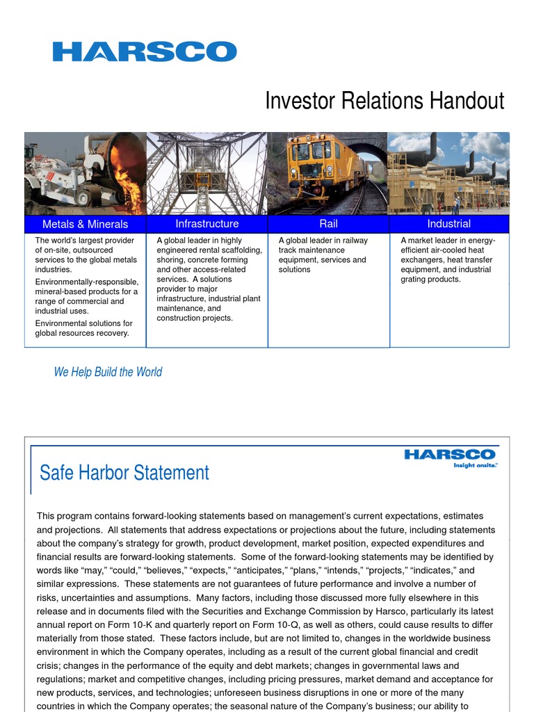 Harsco Investor Relations Overview | PDF | Rail Transport | Share ...