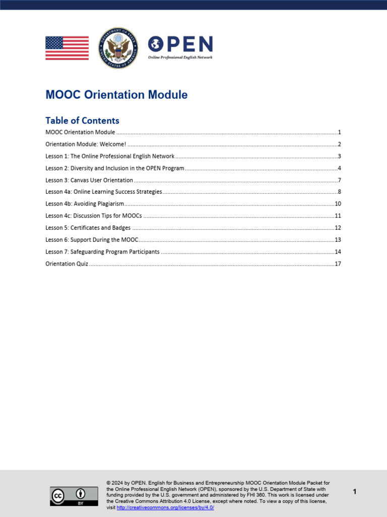 EBE MOOC Orientation Module Downloadable Packet | PDF | Educational ...