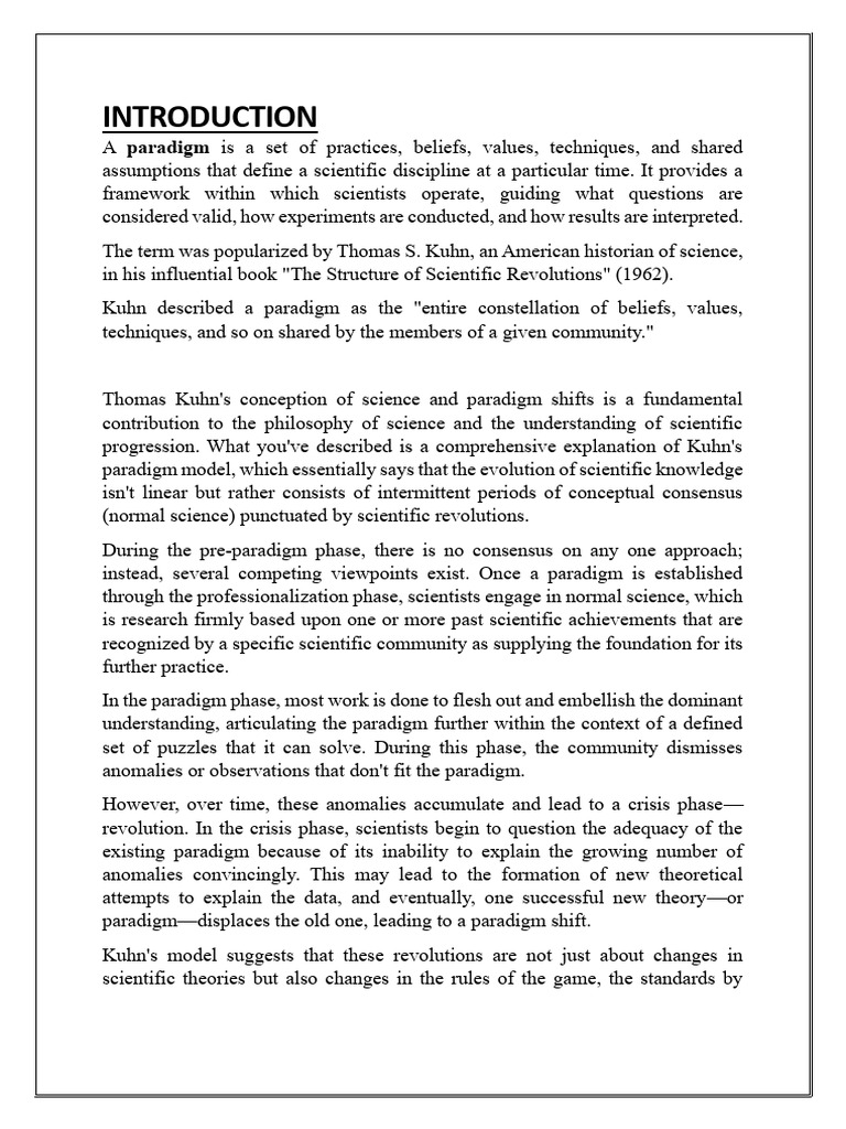 Paradigm Shift- Kunh's | PDF | Humanistic Psychology | Geography