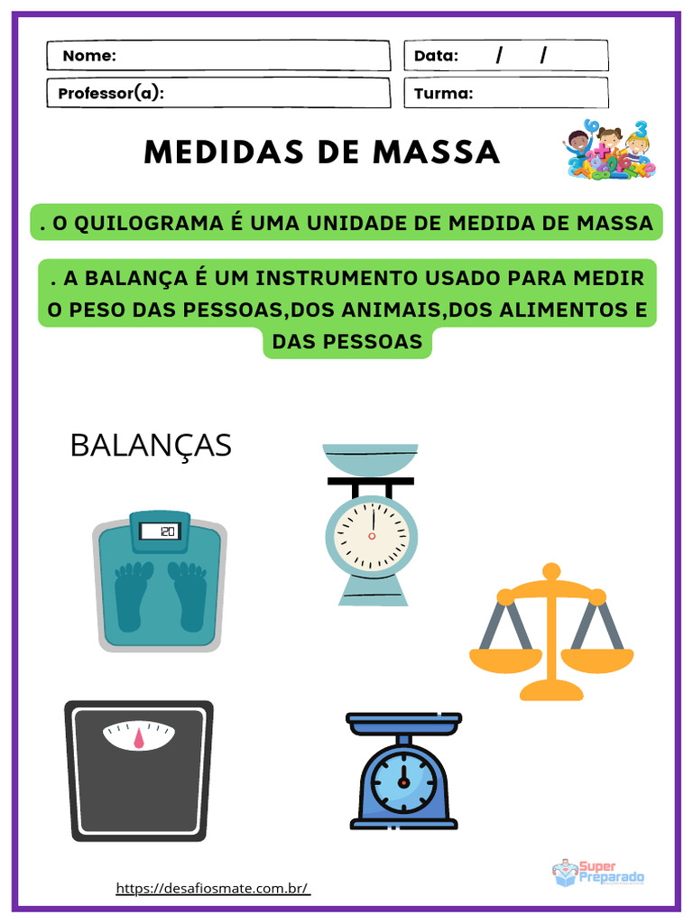 Atividades sobre Medidas de Massa | PDF
