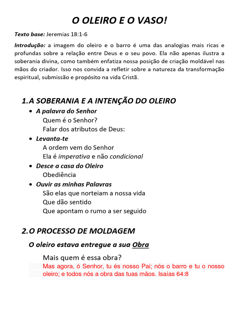 O Oleiro E O Vaso Jr 18 Download Grátis Pdf Deus Jesus