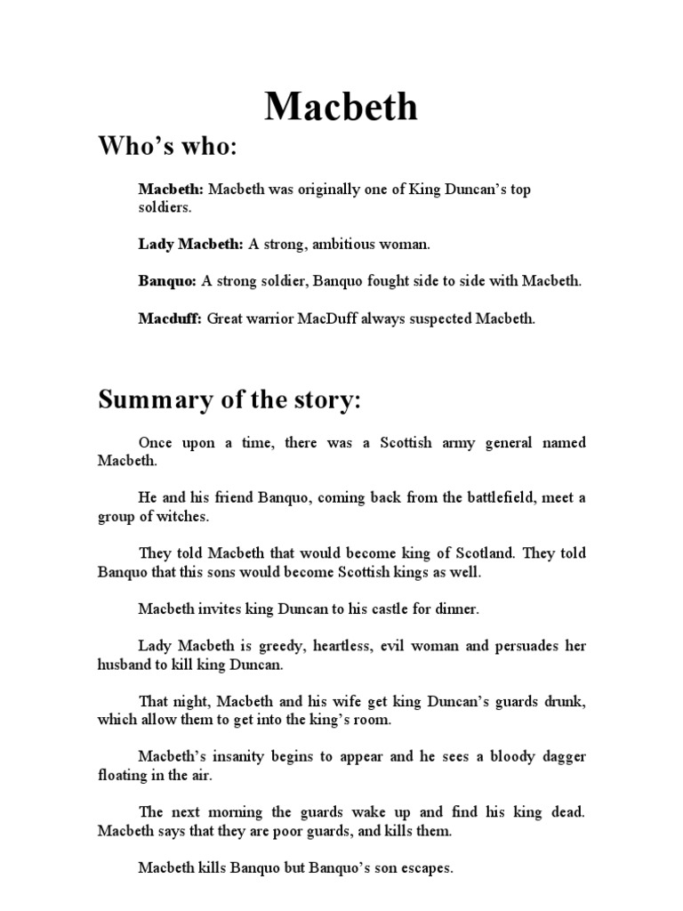 The Tragic Downfall of Macbeth: A Summary of Shakespeare's Classic Play ...