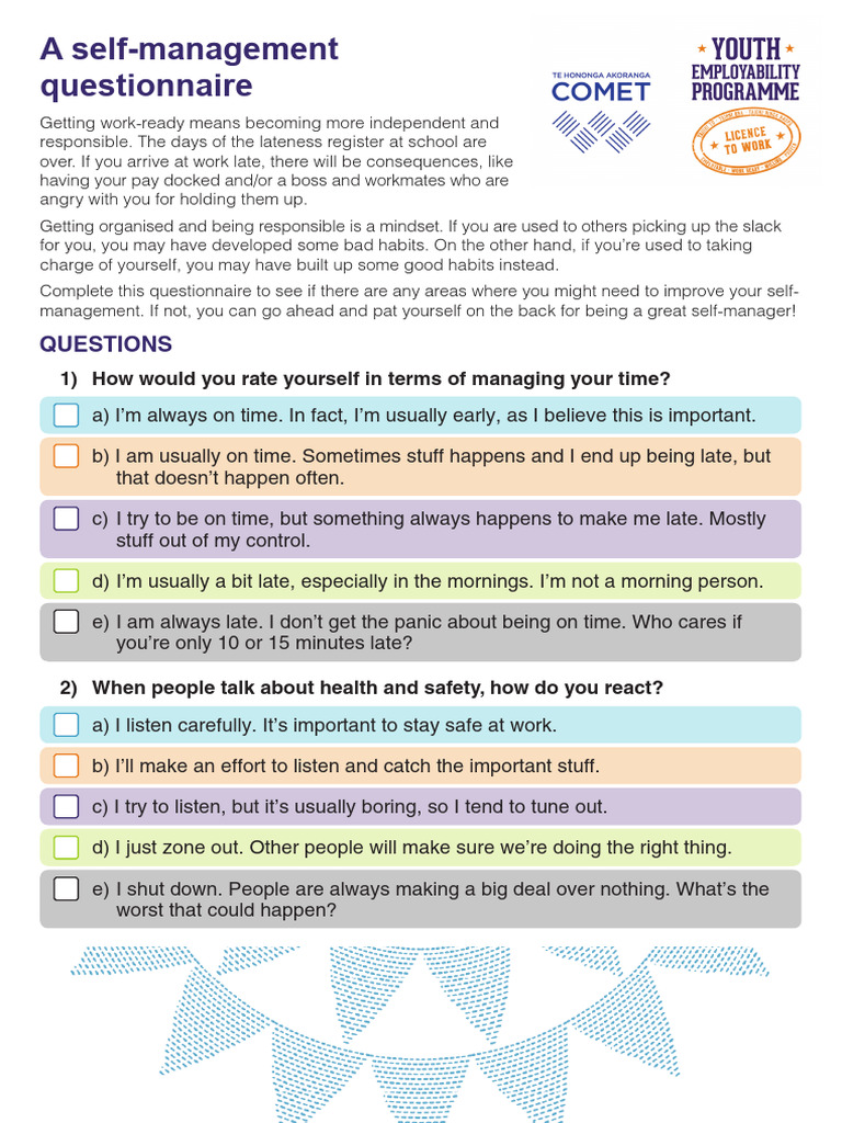 Self-management-Questionnaire | PDF