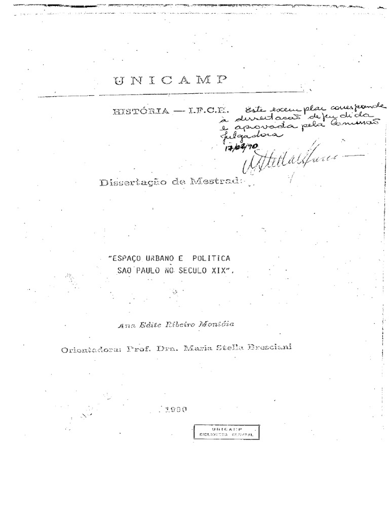 Montoia - Ana. Orientação Maria Stella Bresciani | PDF