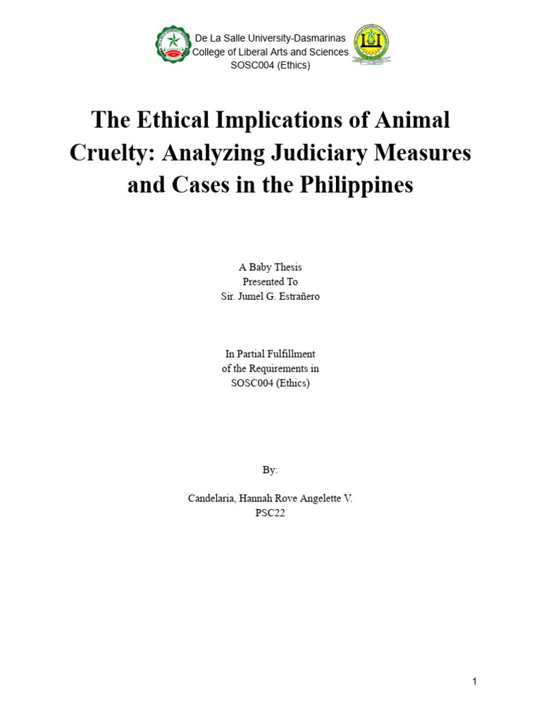 Ethical Analysis of Animal Cruelty in PH | PDF | Crimes | Crime & Violence