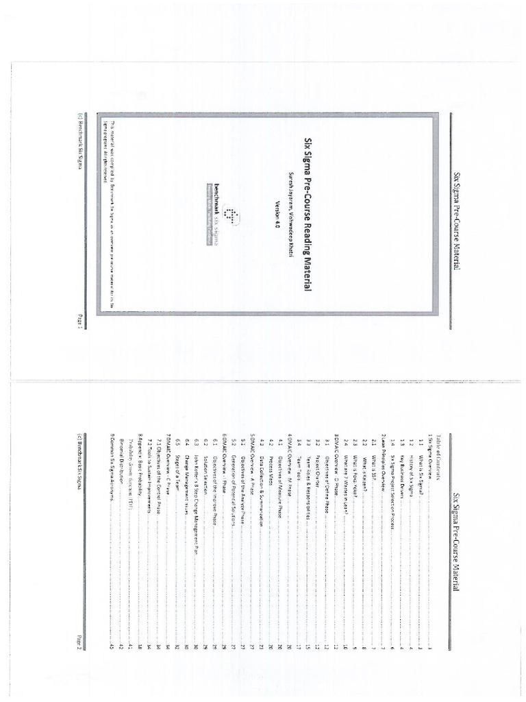 Six Sigma Course Material | PDF