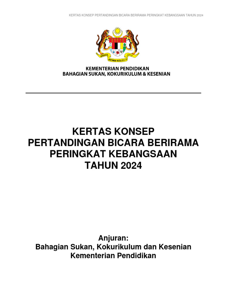 Kertas Konsep Bicara Berirama Peringkat Kebangsaan Tahun 2024 | PDF