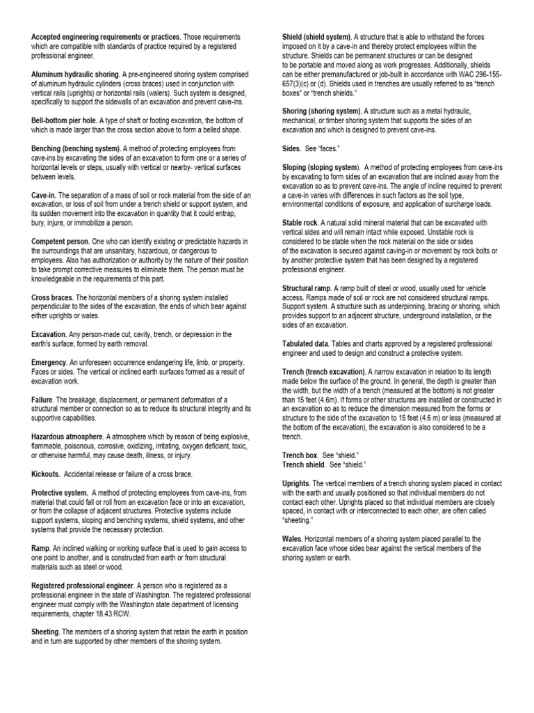 Excavation-terms | PDF | Trench