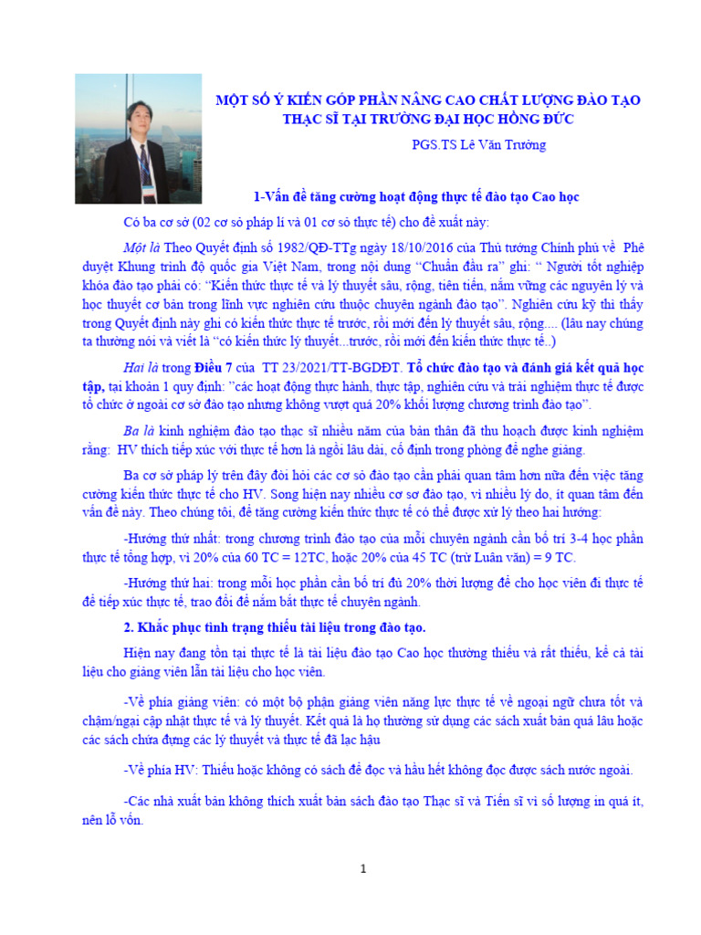 Tham Luan Dao Tao Thac Si (PGS Trưởng) | PDF