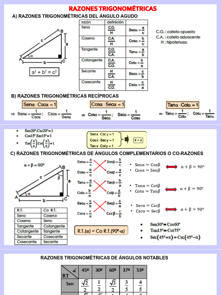 Razones Trigonométricas | PDF
