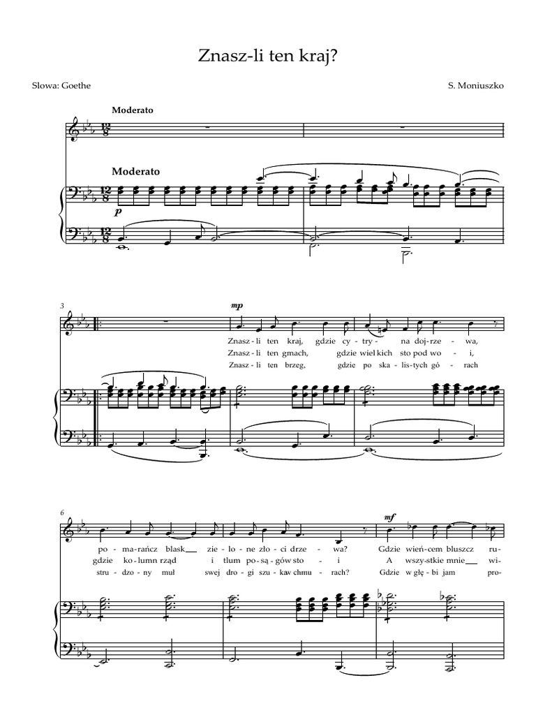 Moniuszko S - Znasz-Li Ten Kraj - Full Score Es-Du - 240314 - 165005 | PDF