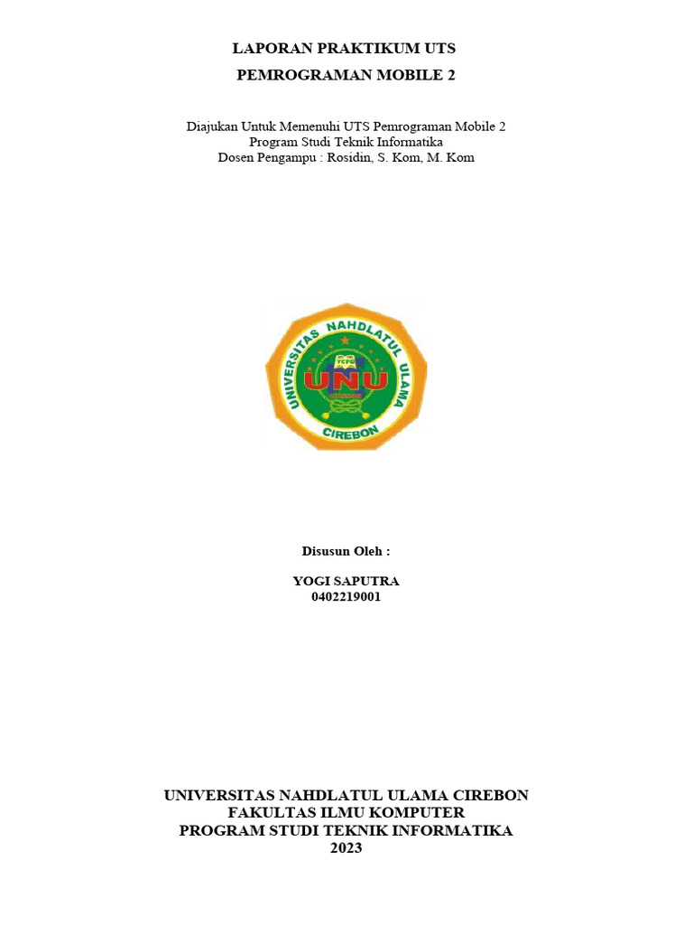 Praktikum Mobile Programming UTS 2023 | PDF | Computing | Software ...
