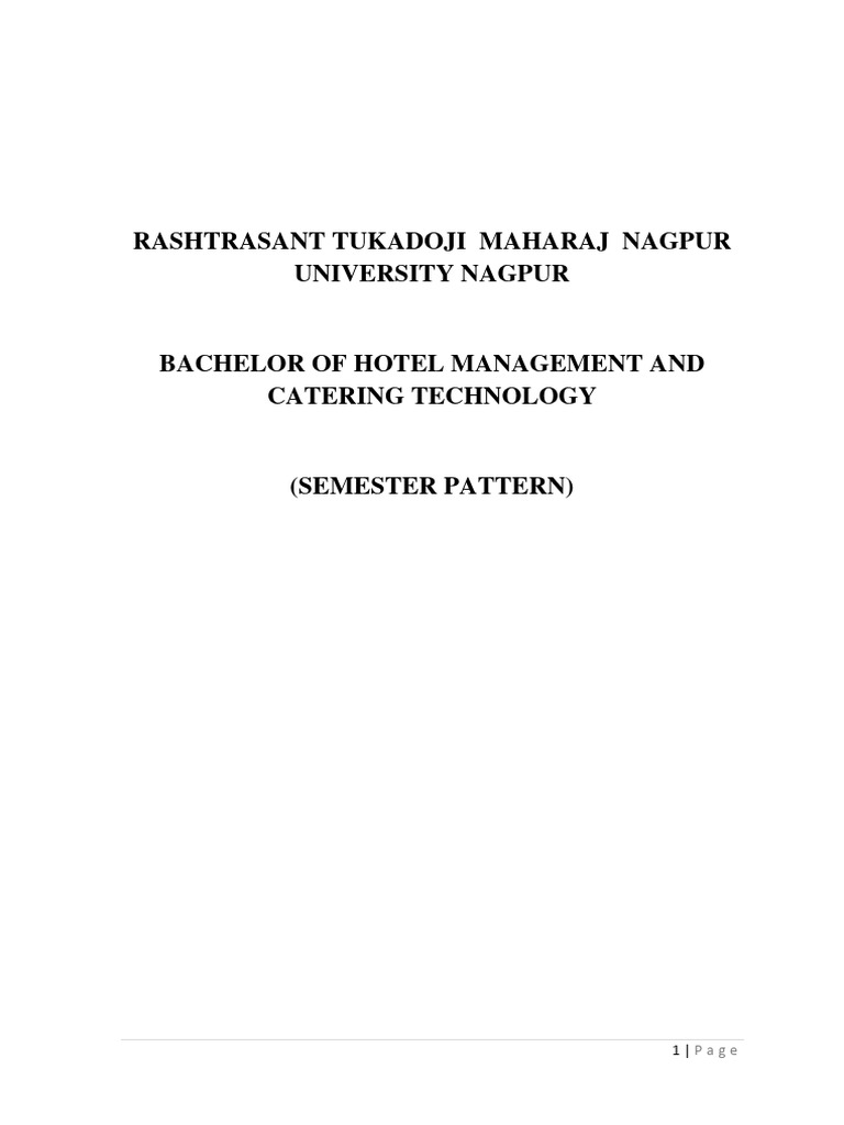 BHMCT Syllabus With Pos Cos | PDF | Grilling | Cooking