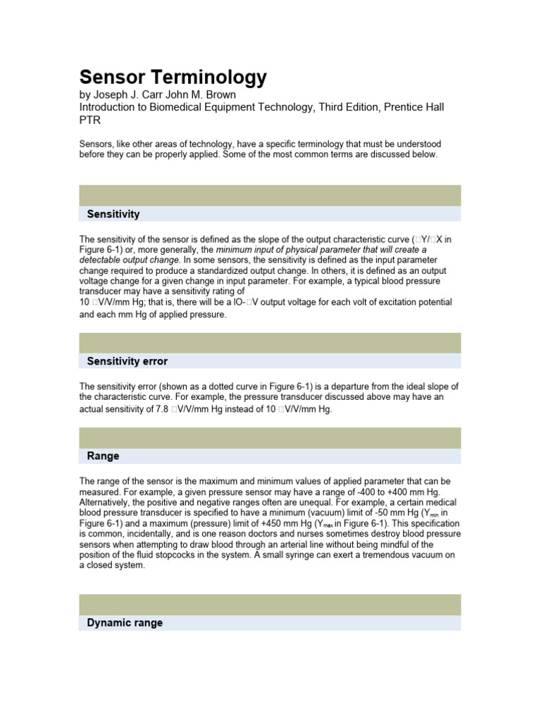 0.3 Terminologi Sensor | PDF | Sensor | Accuracy And Precision