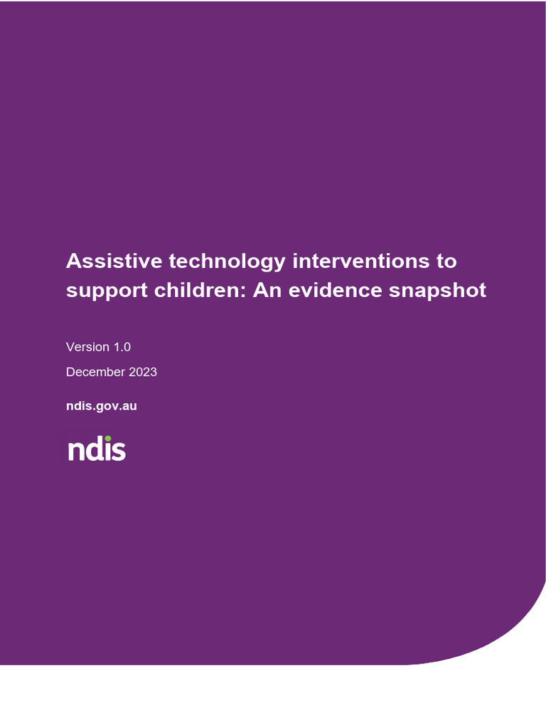 PB NDIA Assistive Technology To Support Children Evidence Snapshot PDF ...